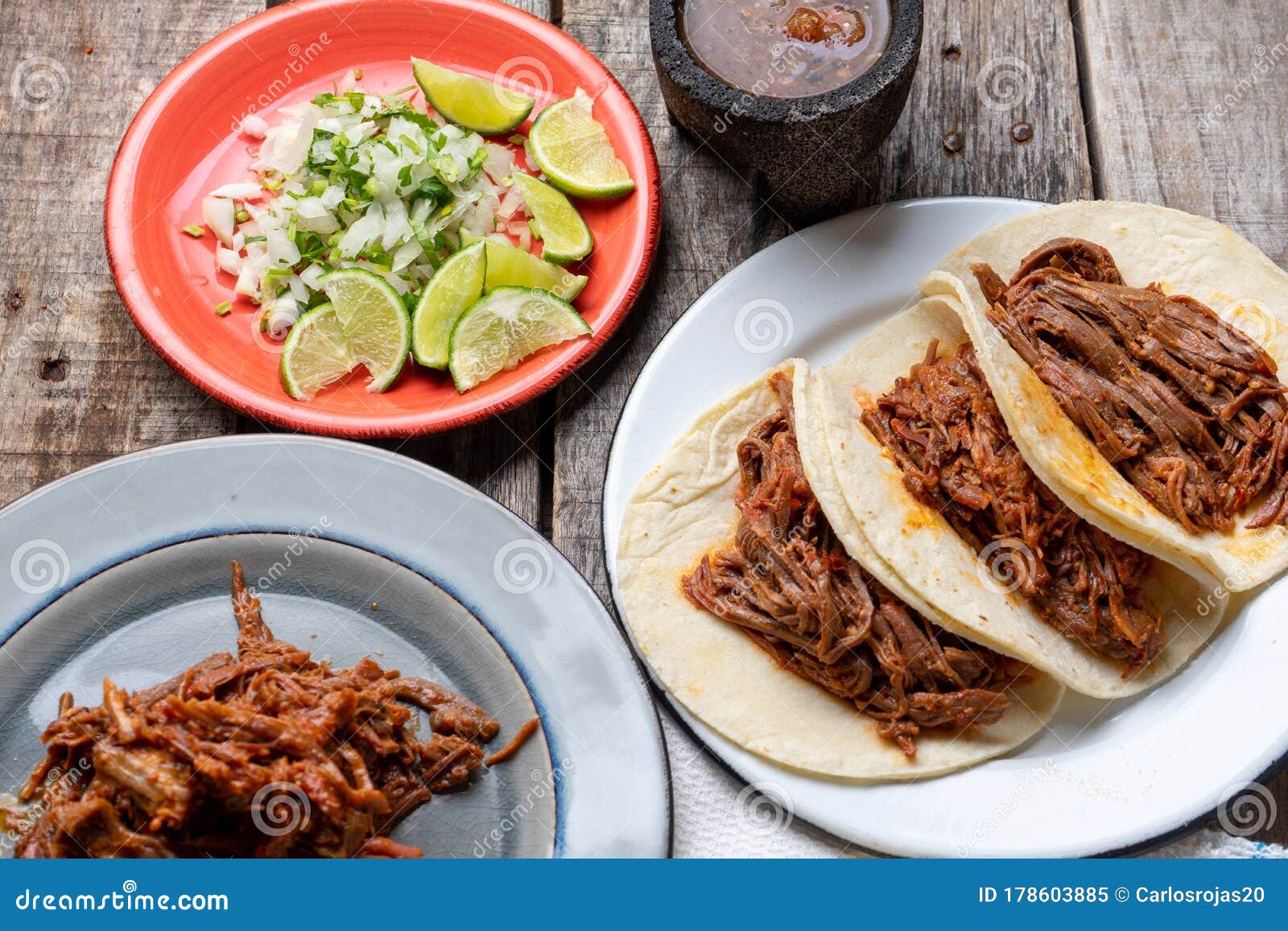 Mexican Beef Barbacoa Tacos Stock Image - Image of birria, fresh: 178603885