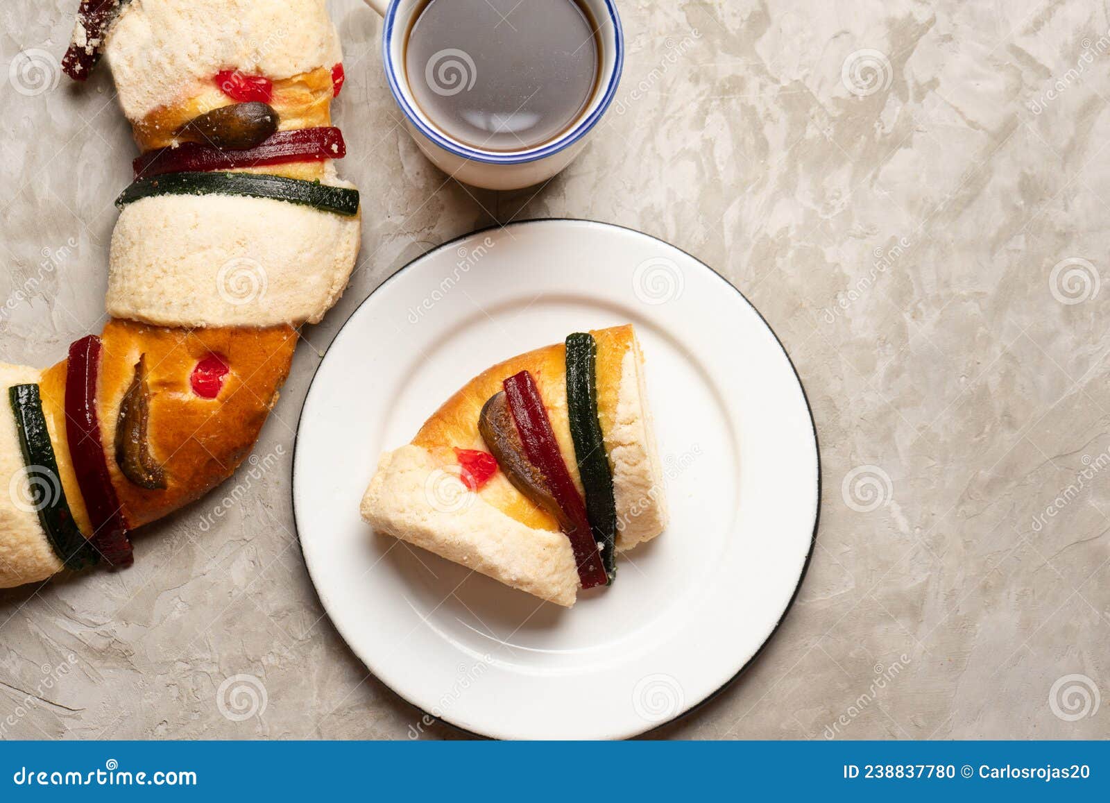 Mexican King Cake Also Called Rosca Stock Photo - Image of january ...