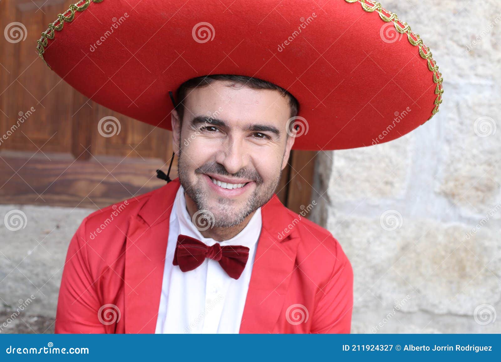 Traditional Mexican Man with Elegant Red Outfit Stock Image - Image of ...