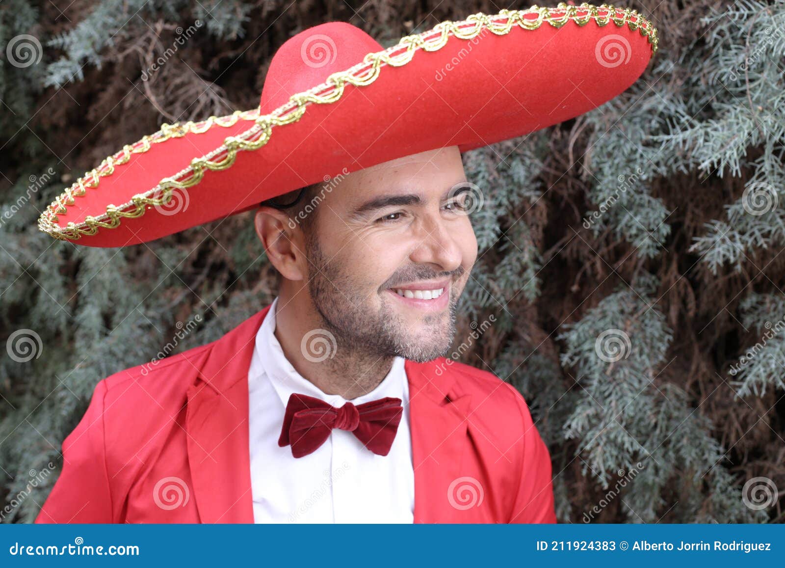 Traditional Mexican Man with Elegant Red Outfit Stock Image - Image of ...