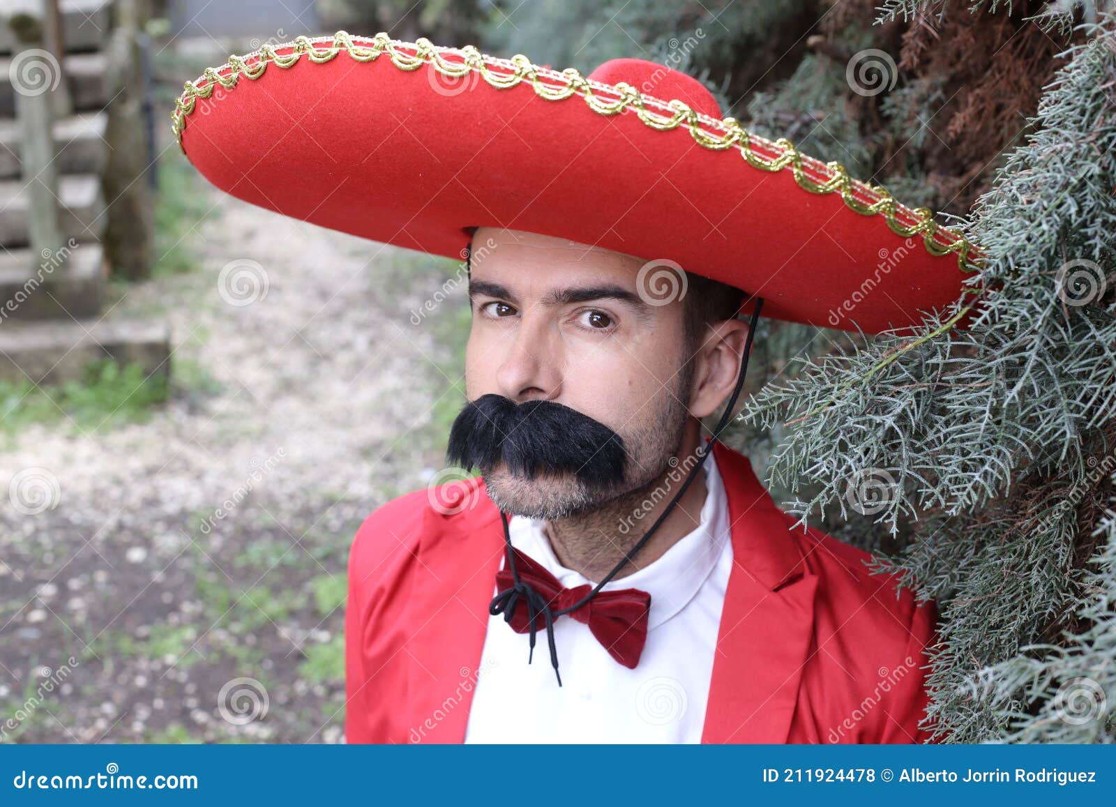 Traditional Mexican Man with Elegant Red Outfit Stock Photo - Image of ...