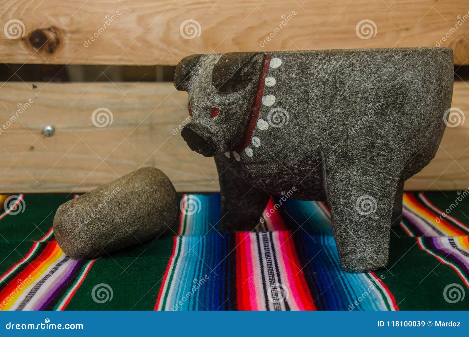 Traditional Mexican Molcajete and Tejolote Stock Image - Image of ...