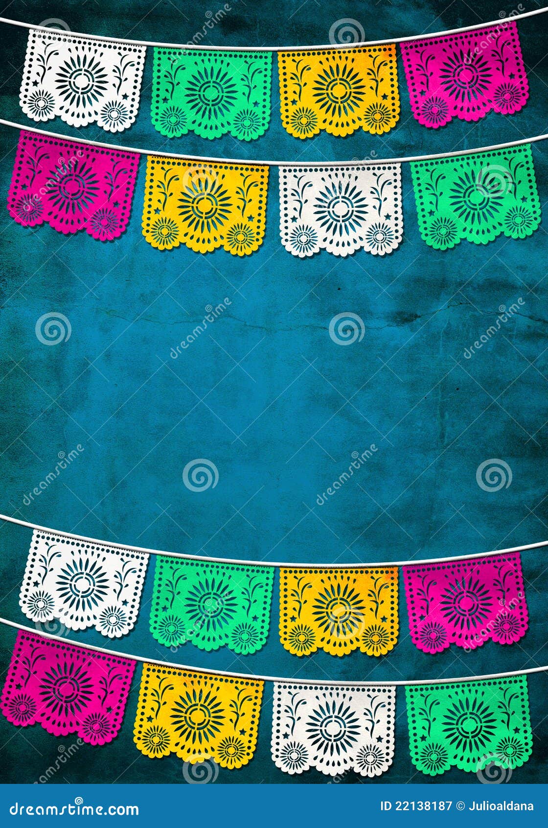 Traditional Mexican Paper Decoration Stock Illustration - Illustration ...