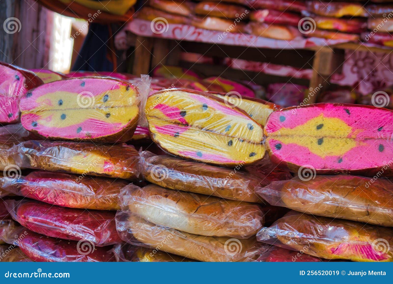 Traditional Mexican Pink and Yellow Party Bread Stock Image - Image of ...