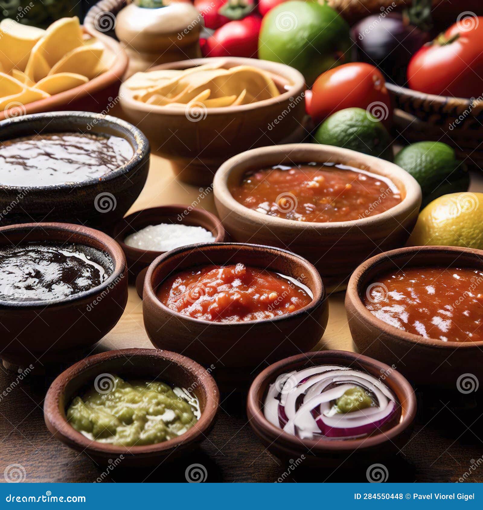 Traditional mexican salsas stock illustration. Illustration of sauce ...