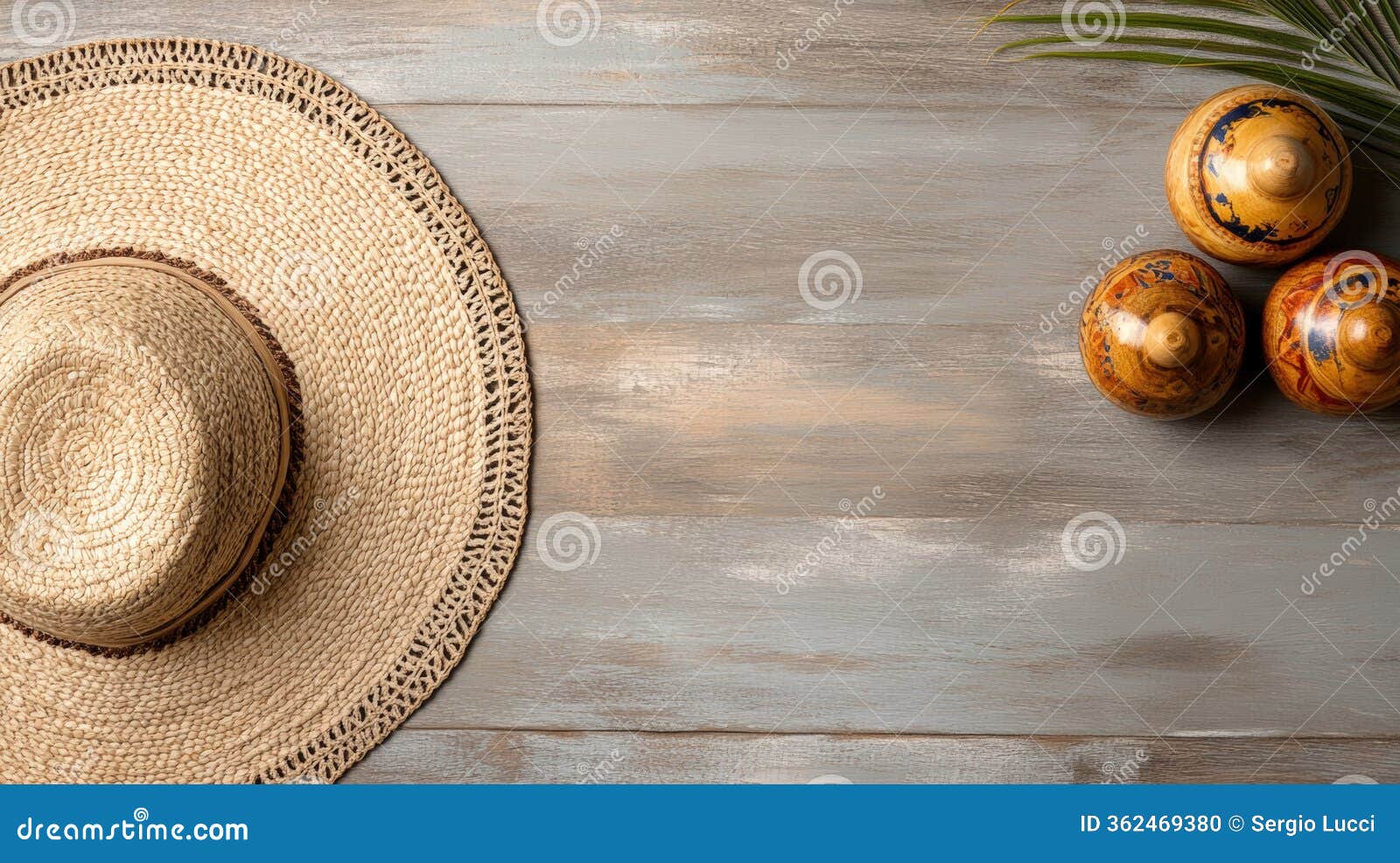 Traditional Mexican Sombrero and Decorative Elements on Weathered ...