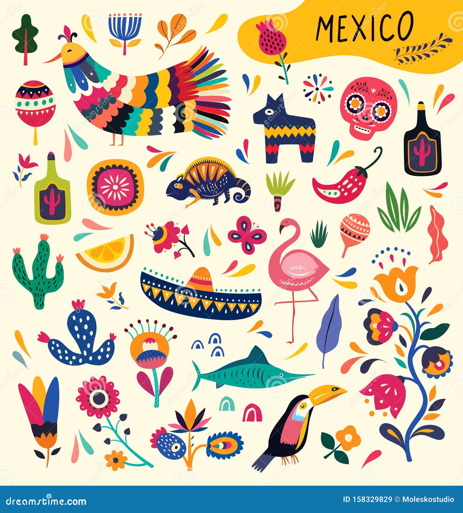 Traditional Mexican Symbols and Decorative Elements Stock Vector ... Traditional Mexican Symbols and Decorative Elements Stock Vector ...