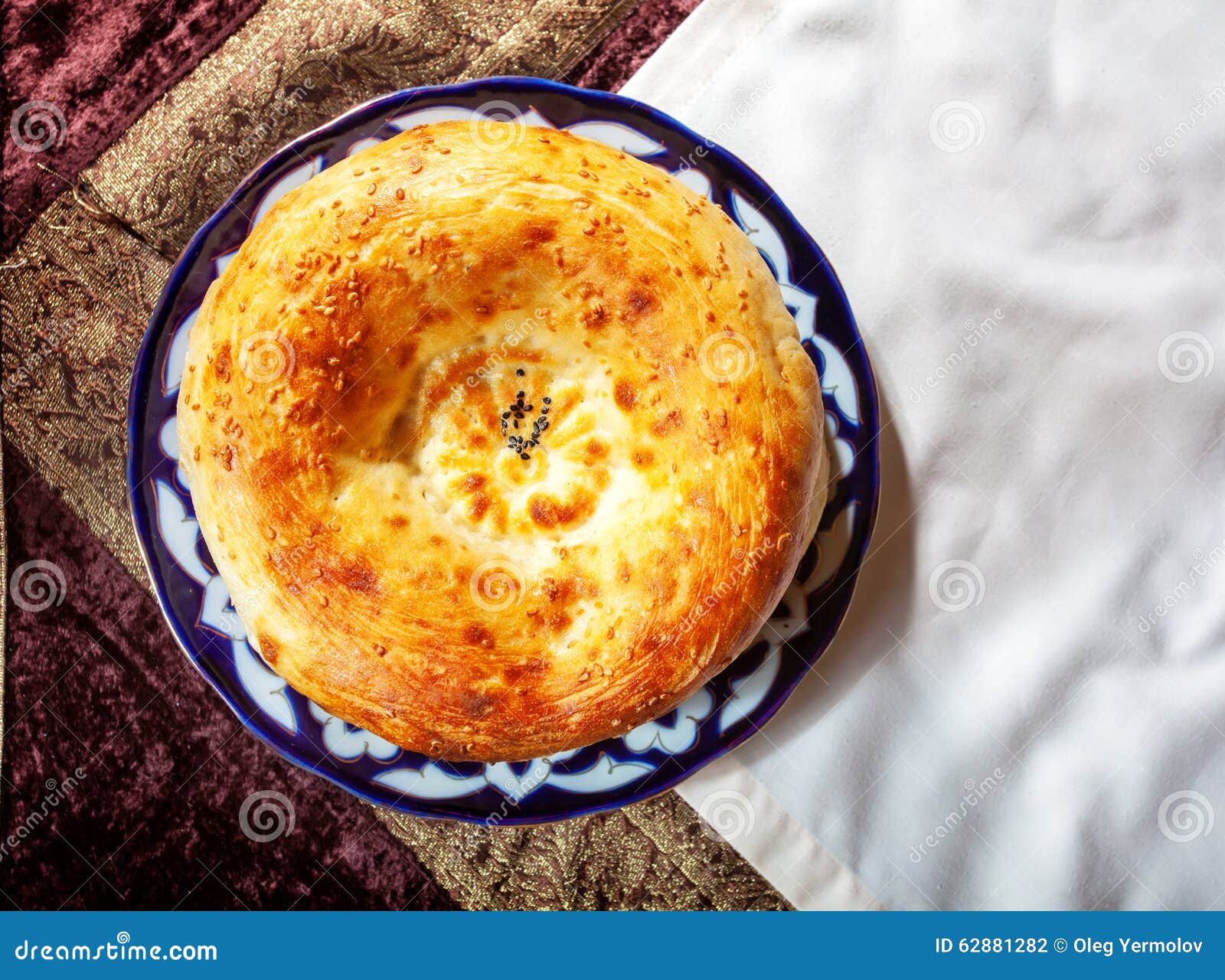 Traditional Middle Asian Bread Stock Photo - Image of baked, indian ...