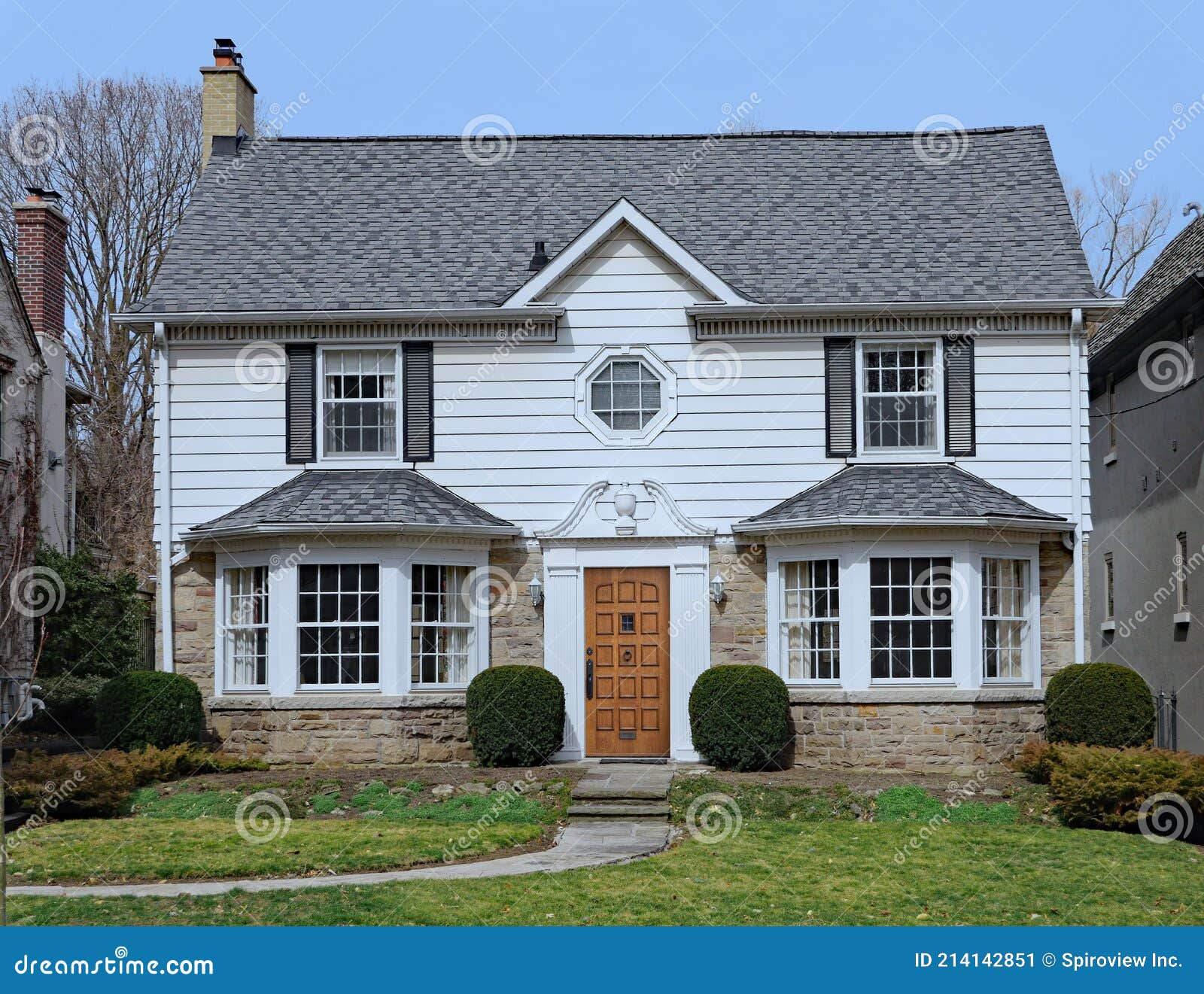 Traditional Middle Class Two Story House Stock Image - Image of ...