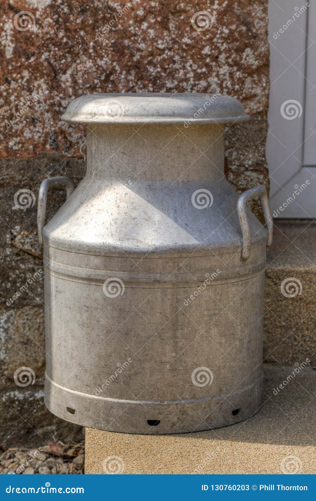 Traditional Milk Churn on a Door Step Stock Image - Image of metal ...
