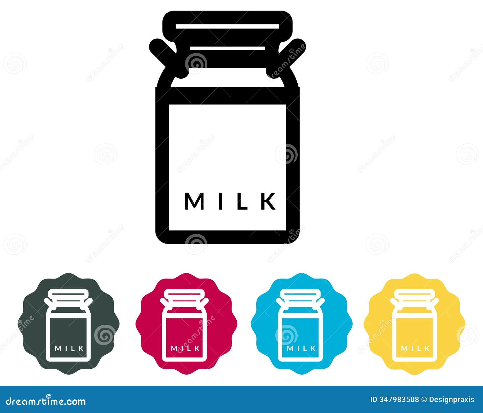 Traditional Milk Container Icon Stock Illustration - Illustration of ...