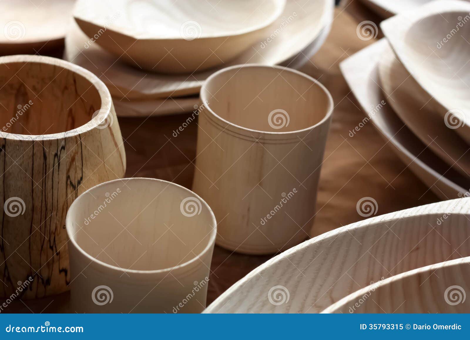 Traditional and Modern Wooden Tableware Stock Image - Image of bowl ...