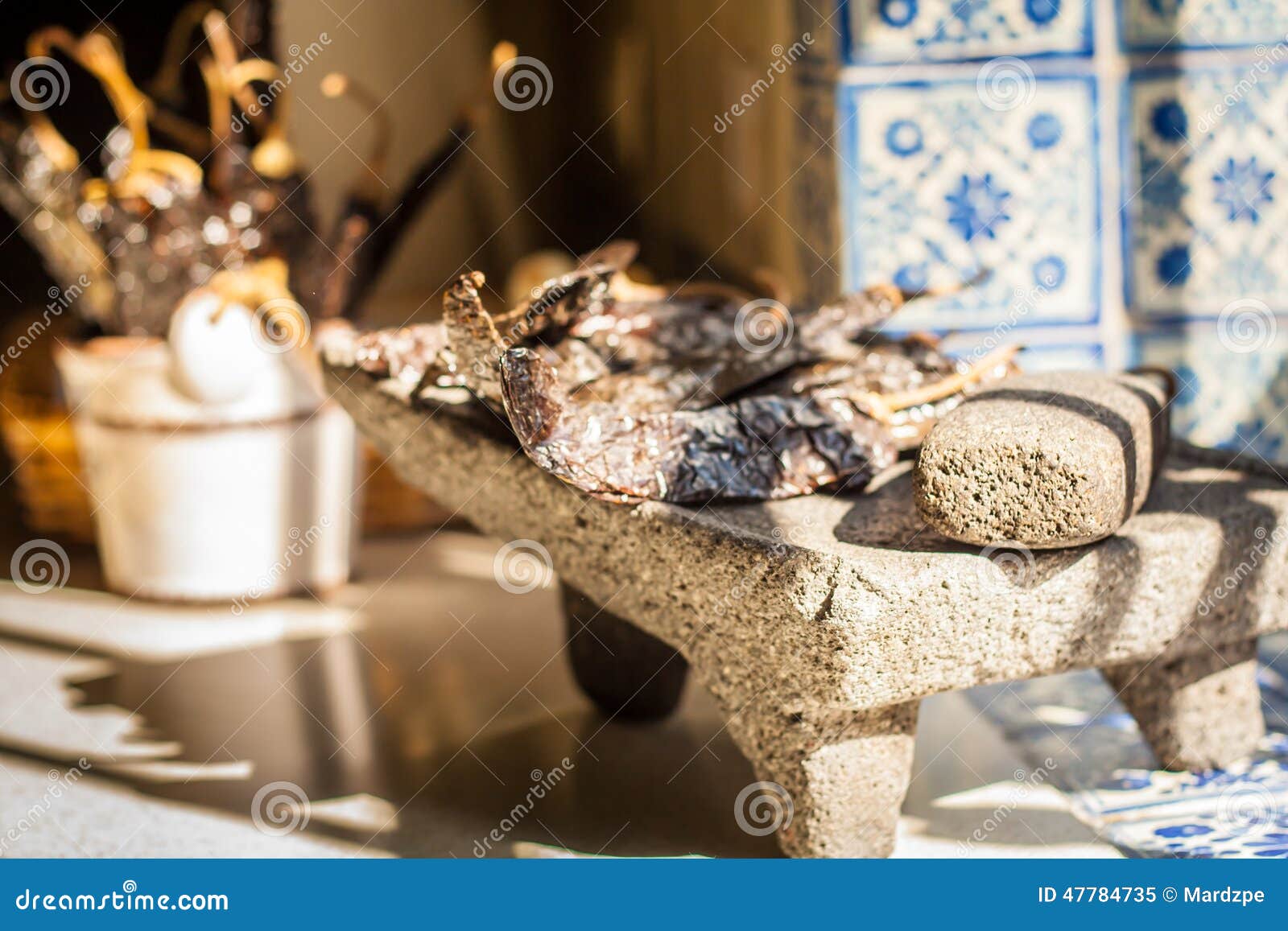 Traditional Molcajete Metate Tool for Mexican Food Stock Image - Image ...