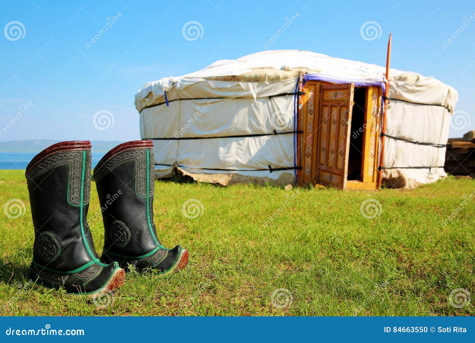 Traditional Mongolia Yurt with Boots Stock Photo - Image of lifestyle ...
