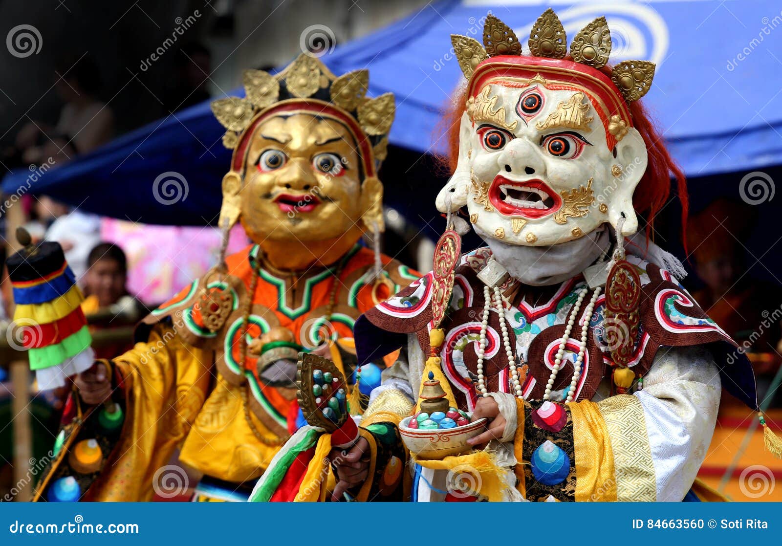 Traditional Mongolian Costume and Mask Stock Photo - Image of mongolia ...