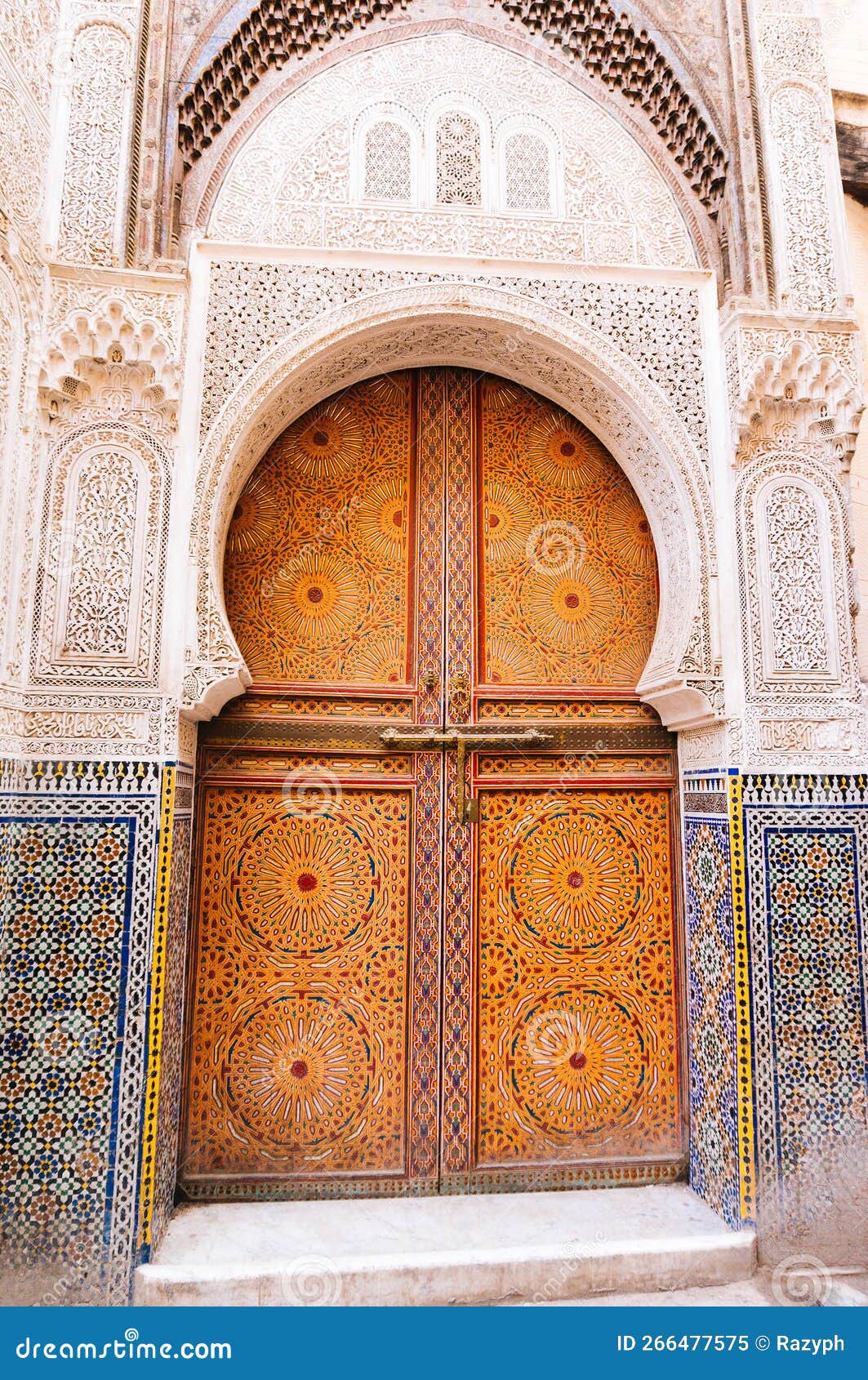 Traditional moroccan gate stock image. Image of door - 266477575