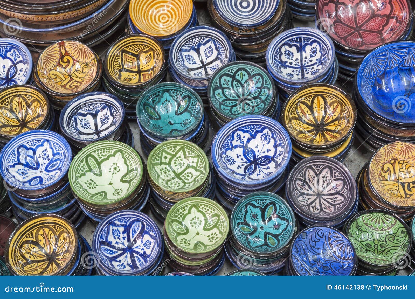 Traditional Moroccan Pottery Stock Photo - Image of morocco, ceramics ...