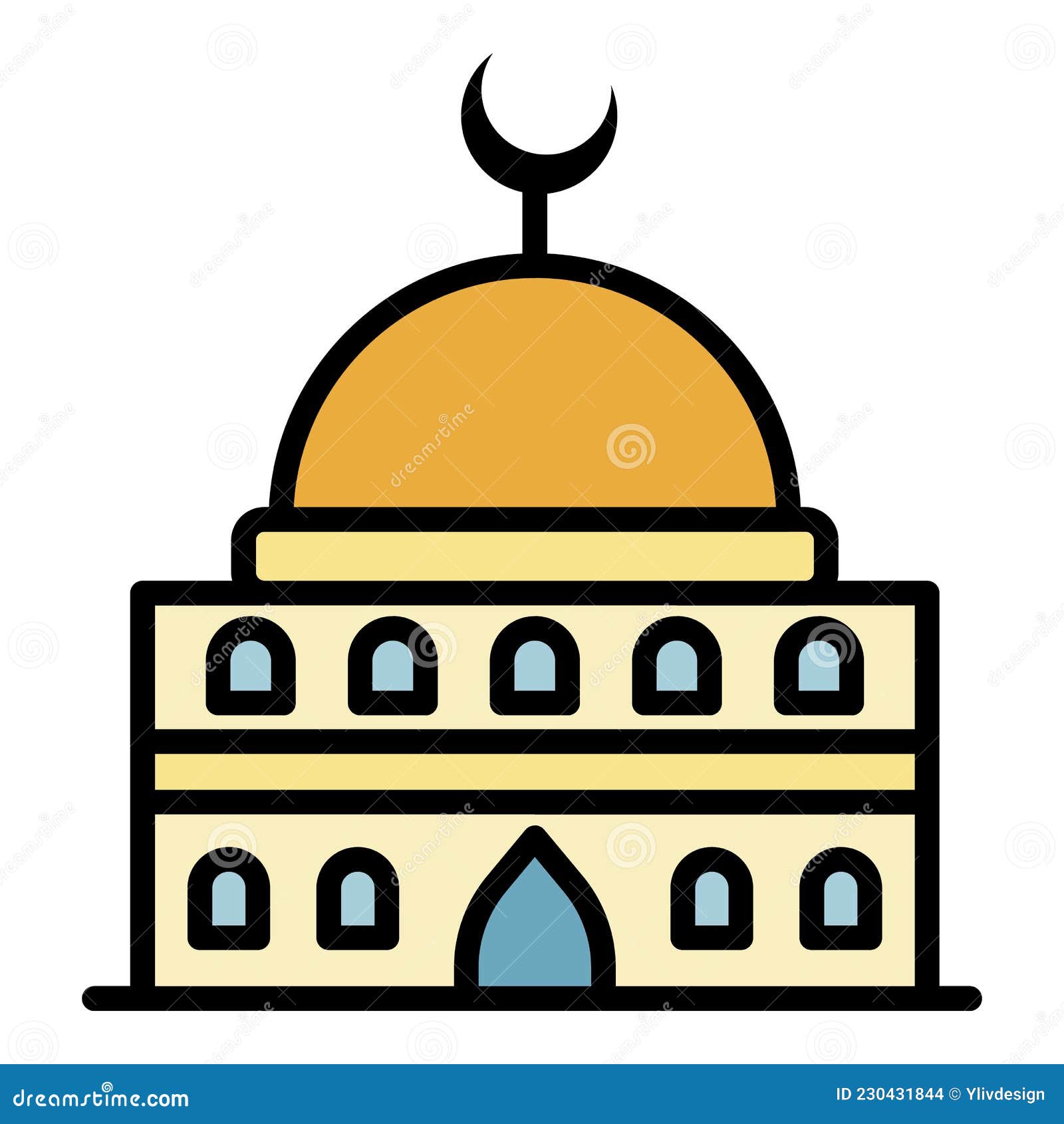 Traditional Mosque Icon Color Outline Vector Stock Vector ...