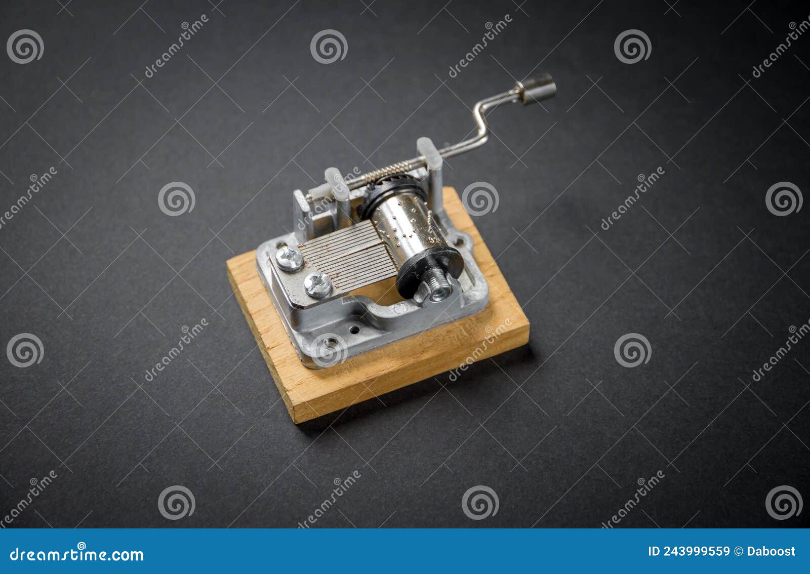 Traditional Music Box Isolated on Black Stock Image - Image of steel ...