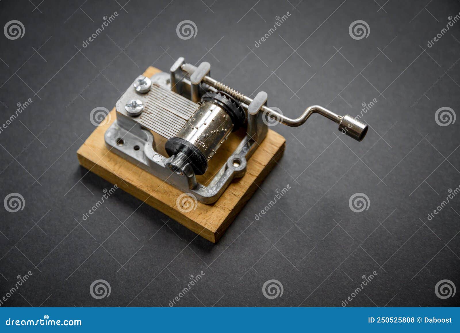 Traditional Music Box Isolated on Black Stock Photo - Image of ...