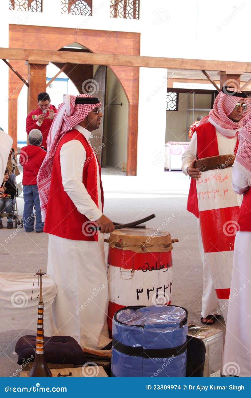 Traditional Musician Performs Bahrain Airshow 2012 Editorial Stock ...