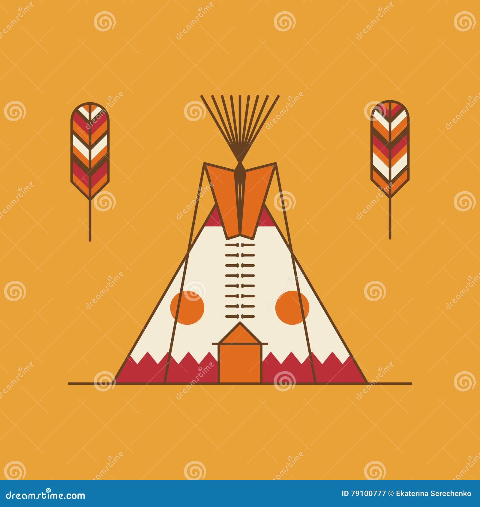 Traditional Native American Symbols. Primitive Figures Of Ancient ...