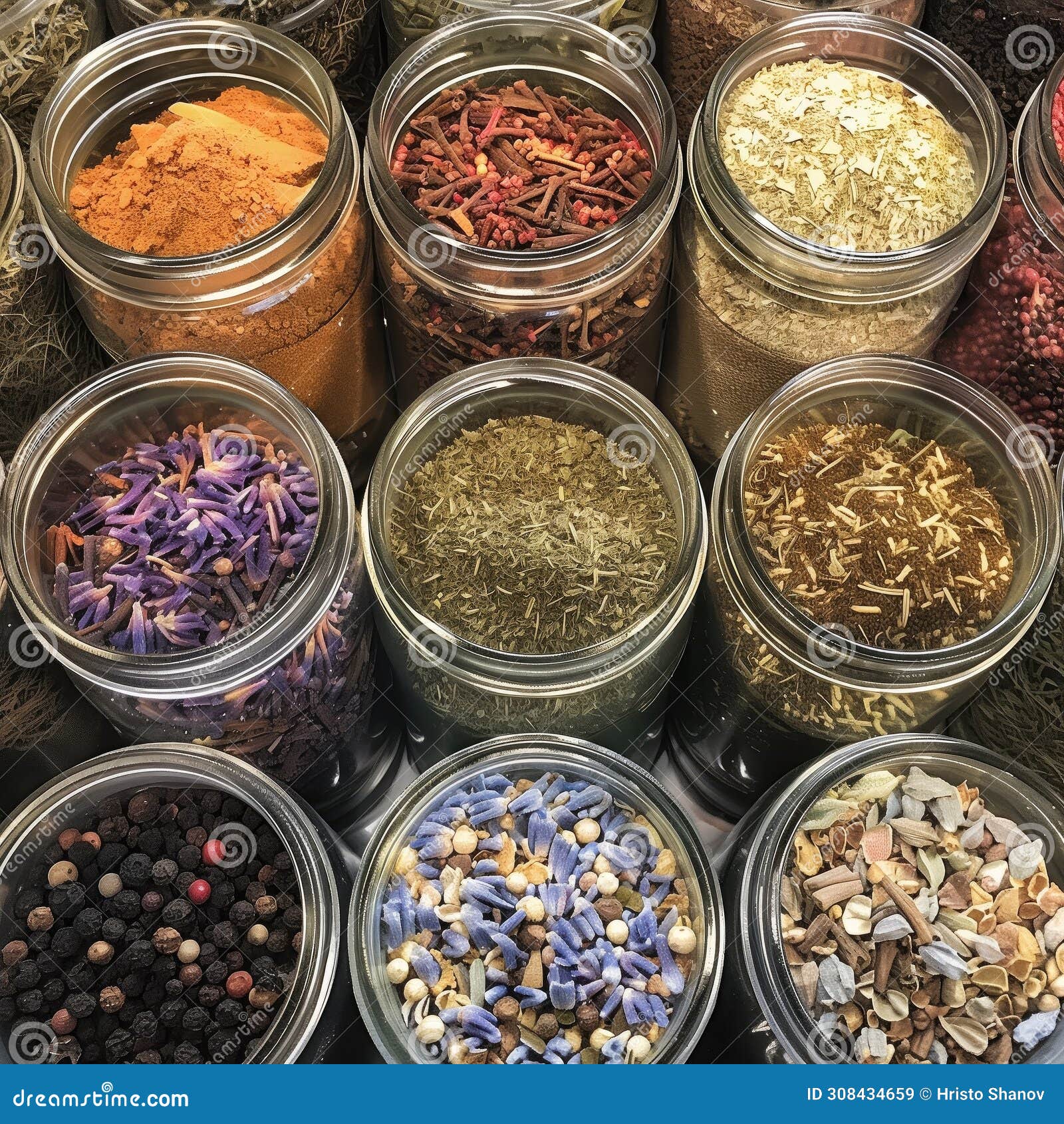 Traditional Natural Herbs in Jars Stock Illustration - Illustration of ...