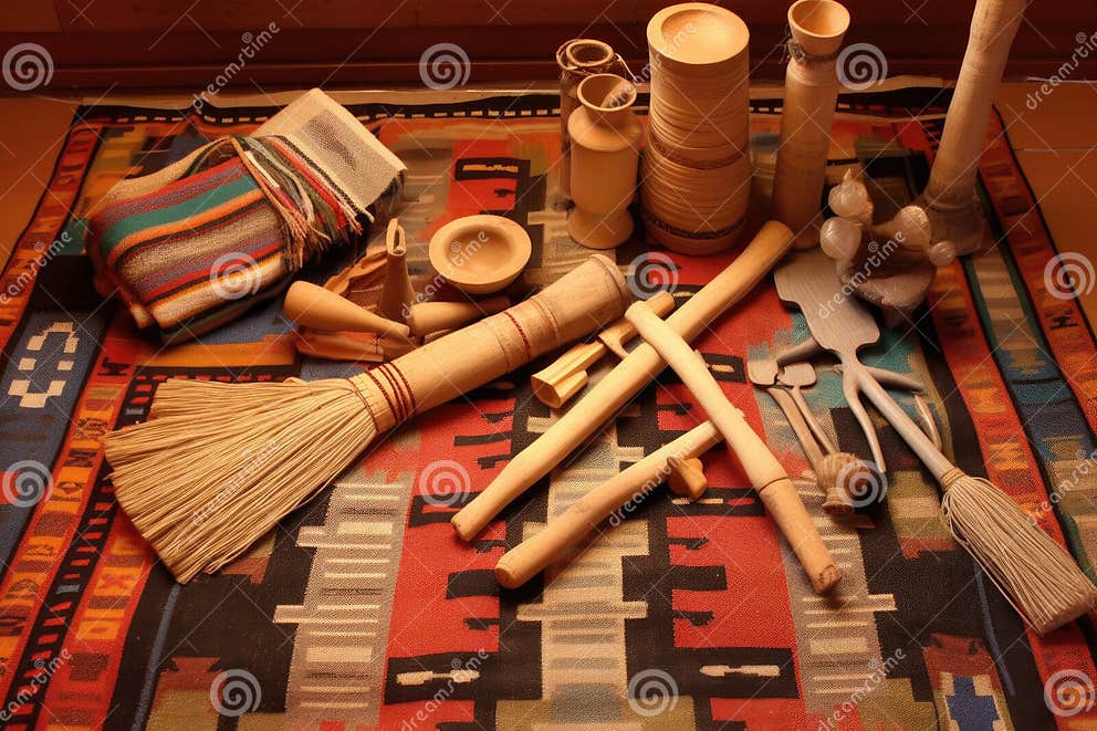 Traditional Navajo Tools for Rug Making Stock Illustration ...