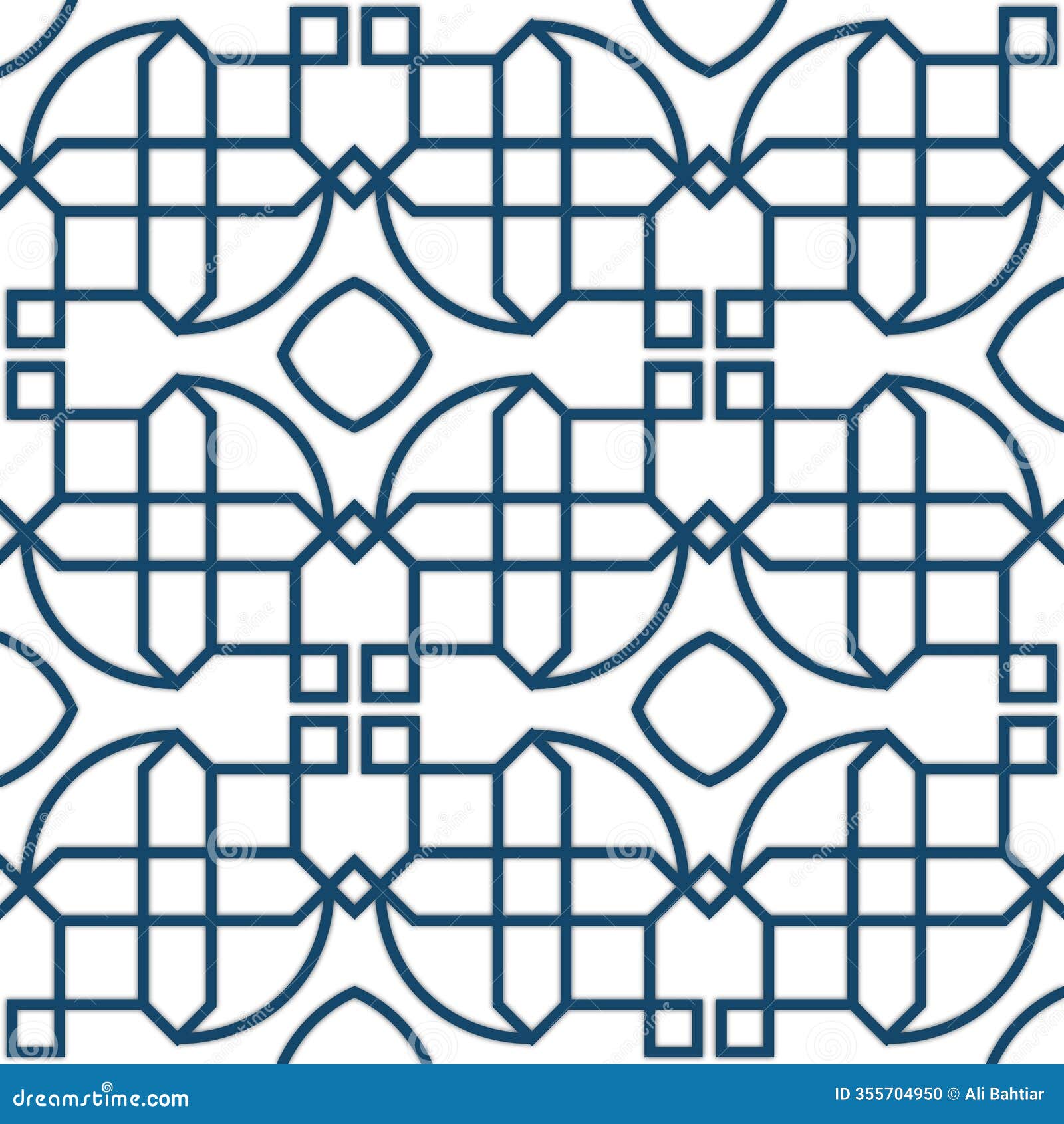 Traditional Navy Islamic Pattern Vector in White Background Ideal for ...