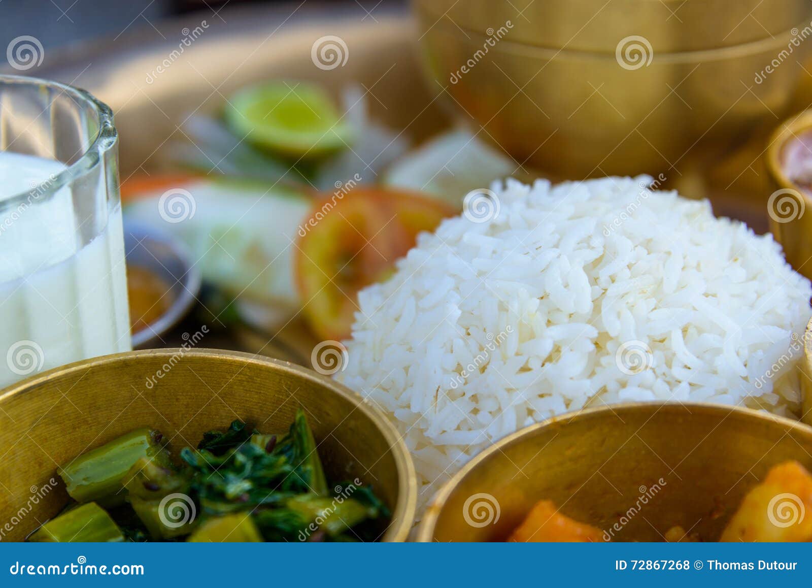 Traditional Nepalese thali stock photo. Image of curry - 72867268