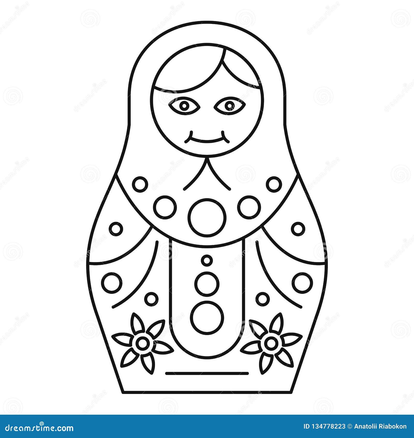 Traditional Nesting Doll Icon, Outline Style Stock Vector ...