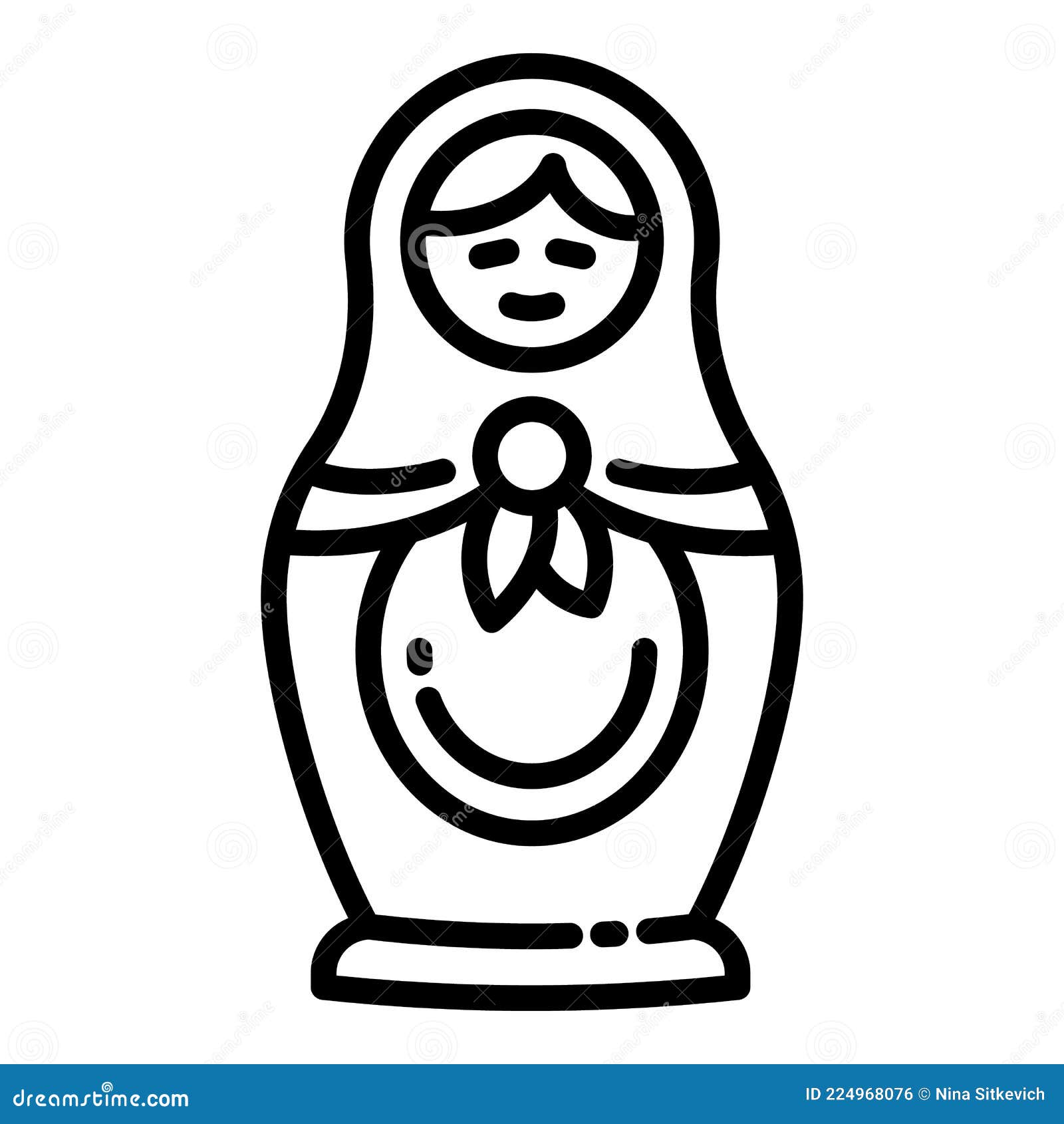 Traditional Nesting Doll Icon, Outline Style Stock Vector ...