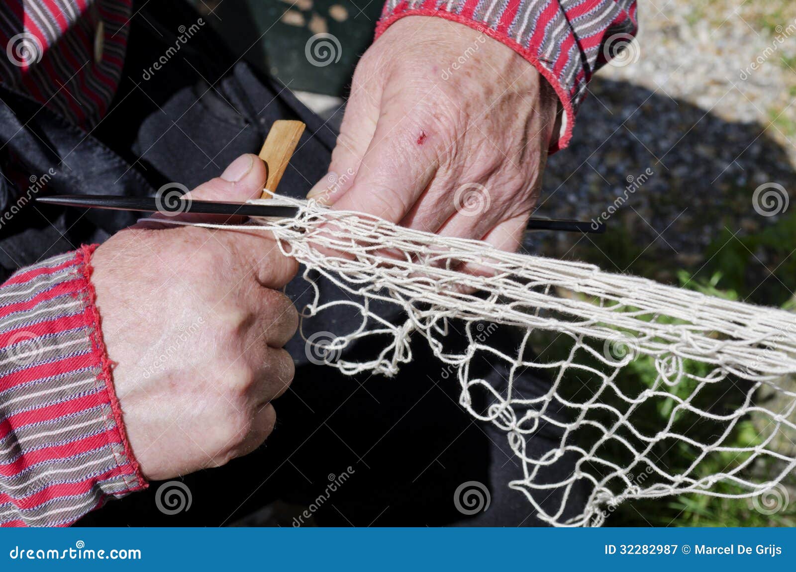 Traditional Net Making by Fisherman Stock Image - Image of handmade ...