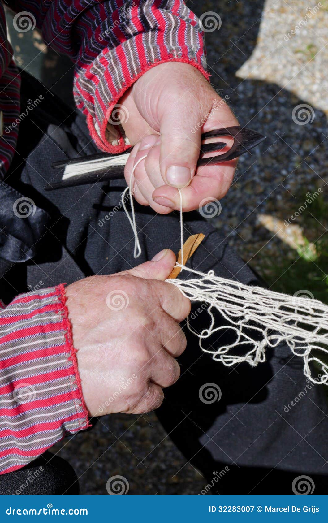 Traditional Net Making by Fisherman Stock Image - Image of traditional ...