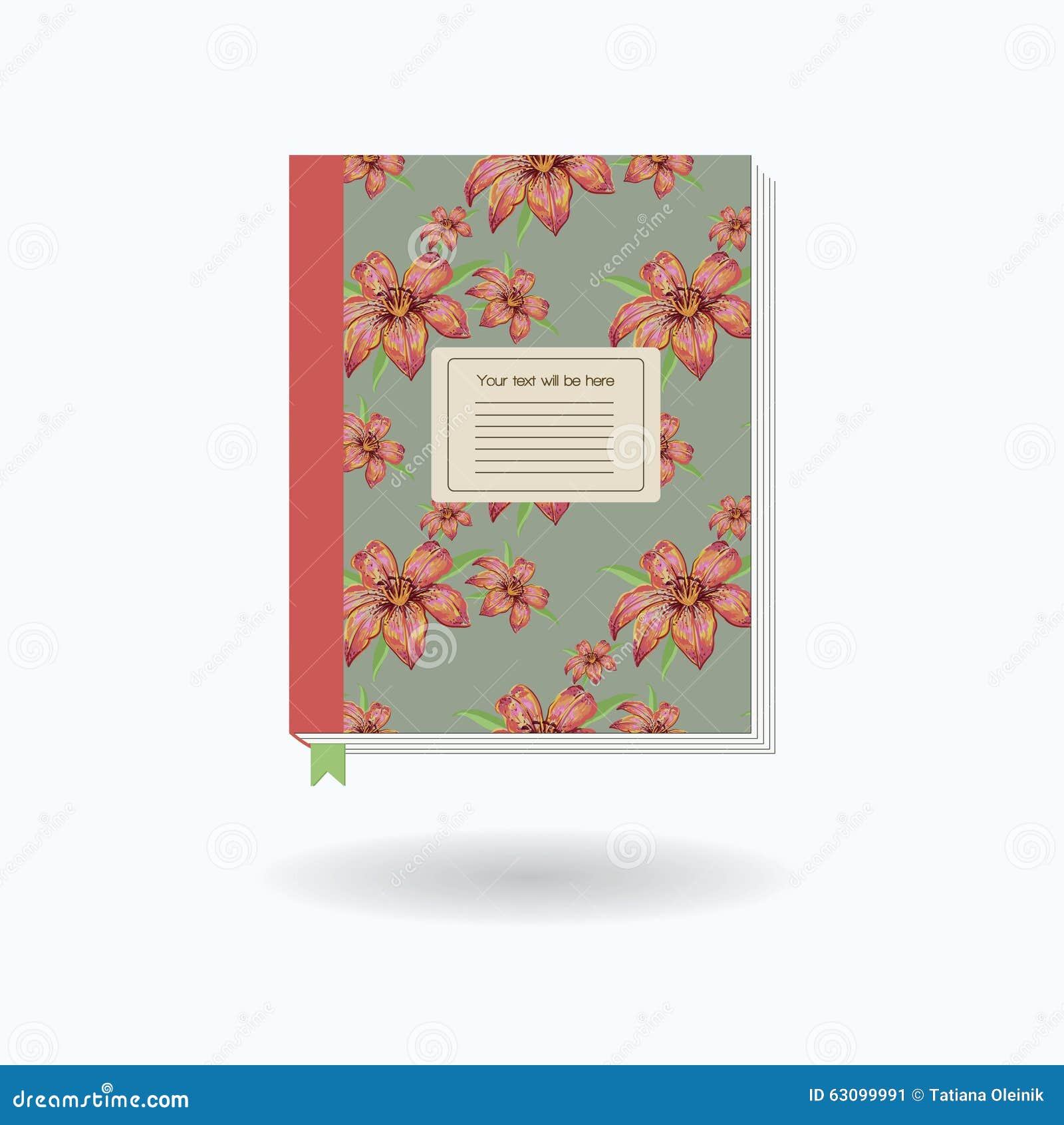 Traditional notebook diary stock vector. Illustration of concept - 63099991