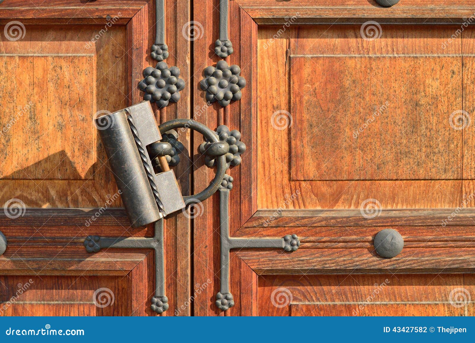 Traditional old door lock stock photo. Image of entrance - 43427582
