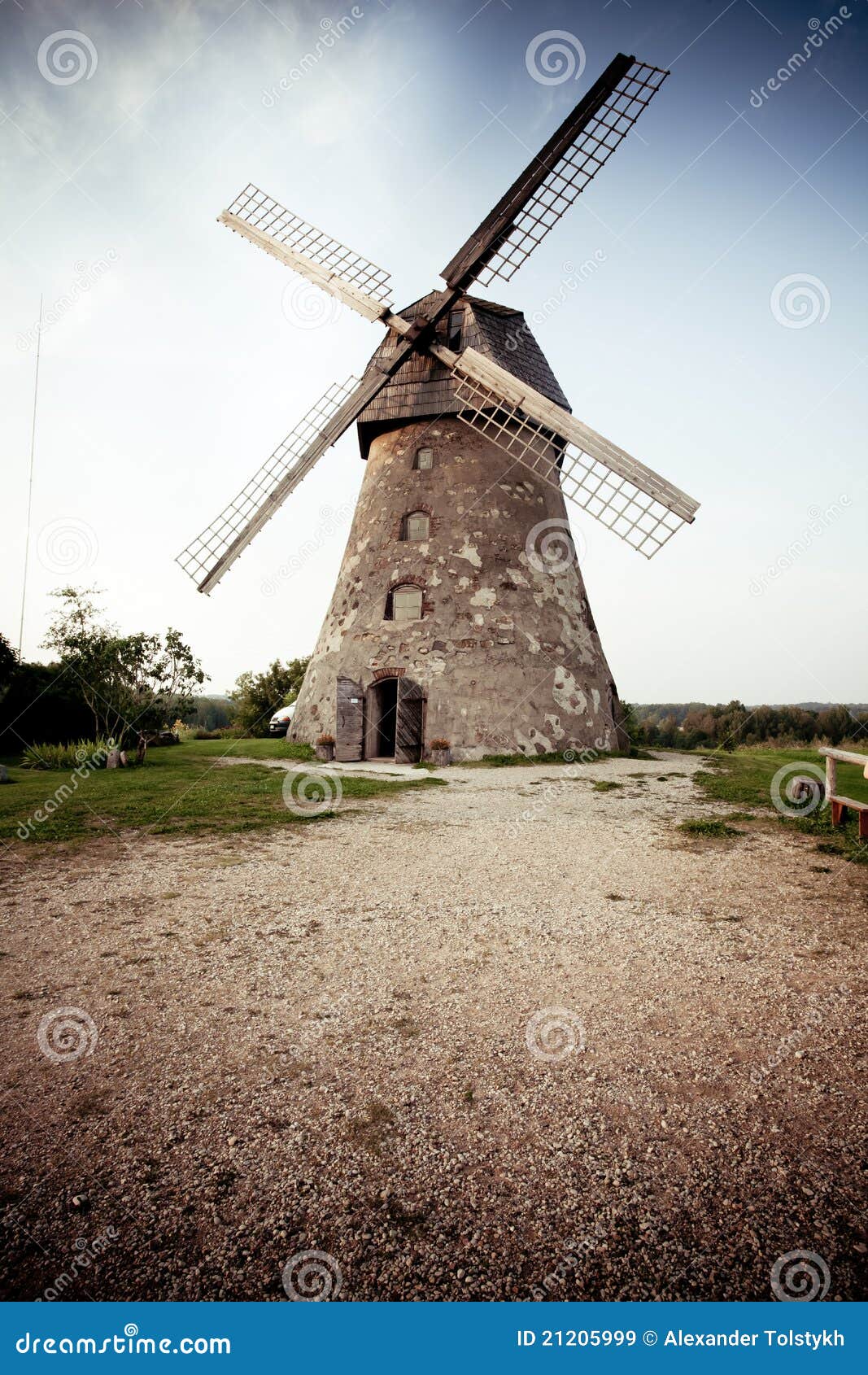 Traditional Old Dutch Windmill in Latvia Stock Image - Image of energy ...