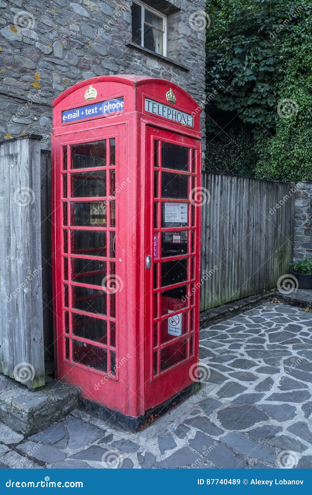 Traditional Old English Phone Booth with the Modern Technologies Stock ...