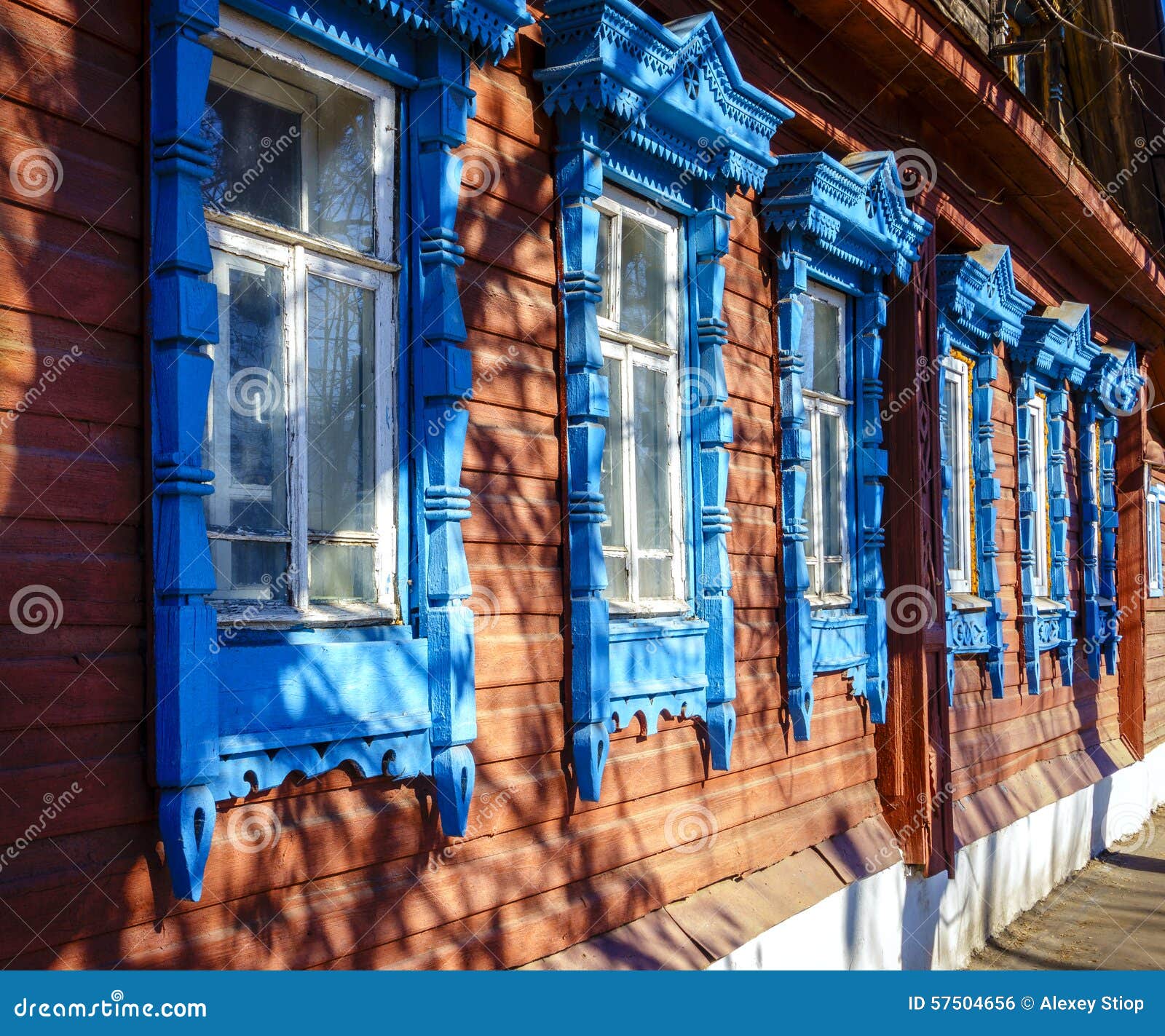 Traditional Old Russian House Facade Stock Photo - Image of russian ...
