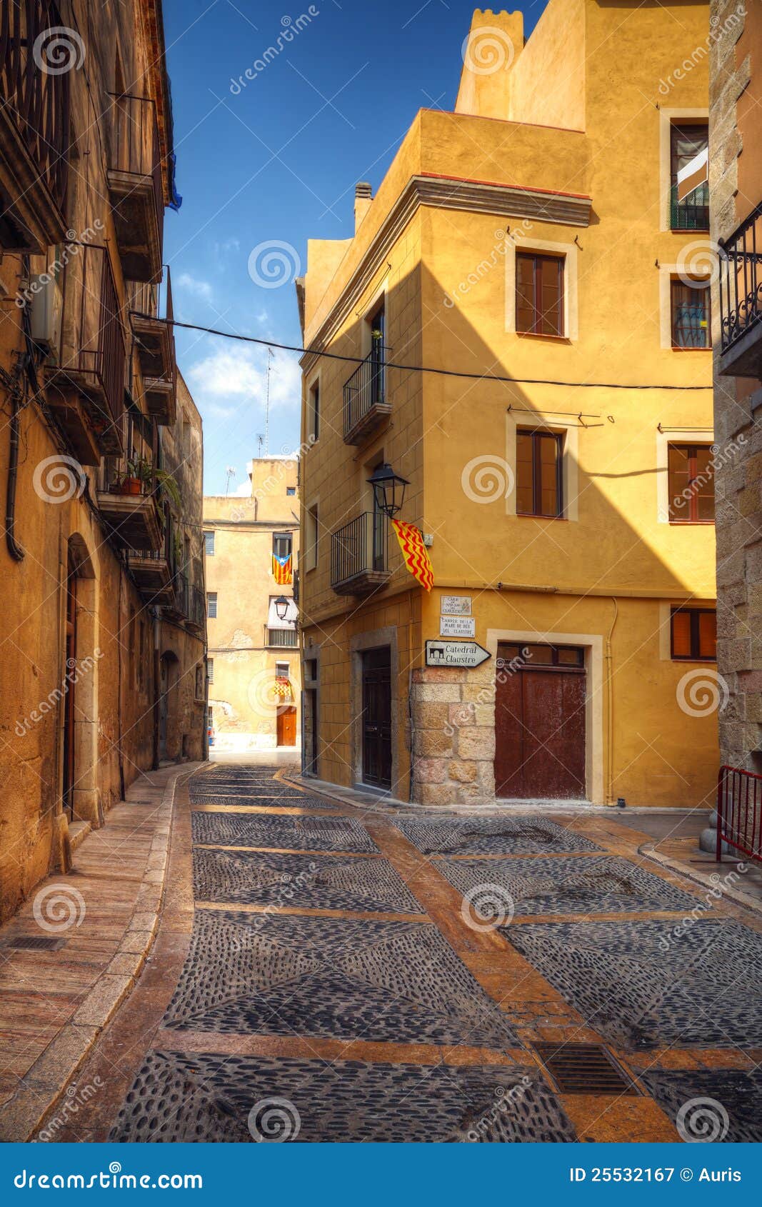 Traditional Old Spanish Street Stock Image - Image of historical ...