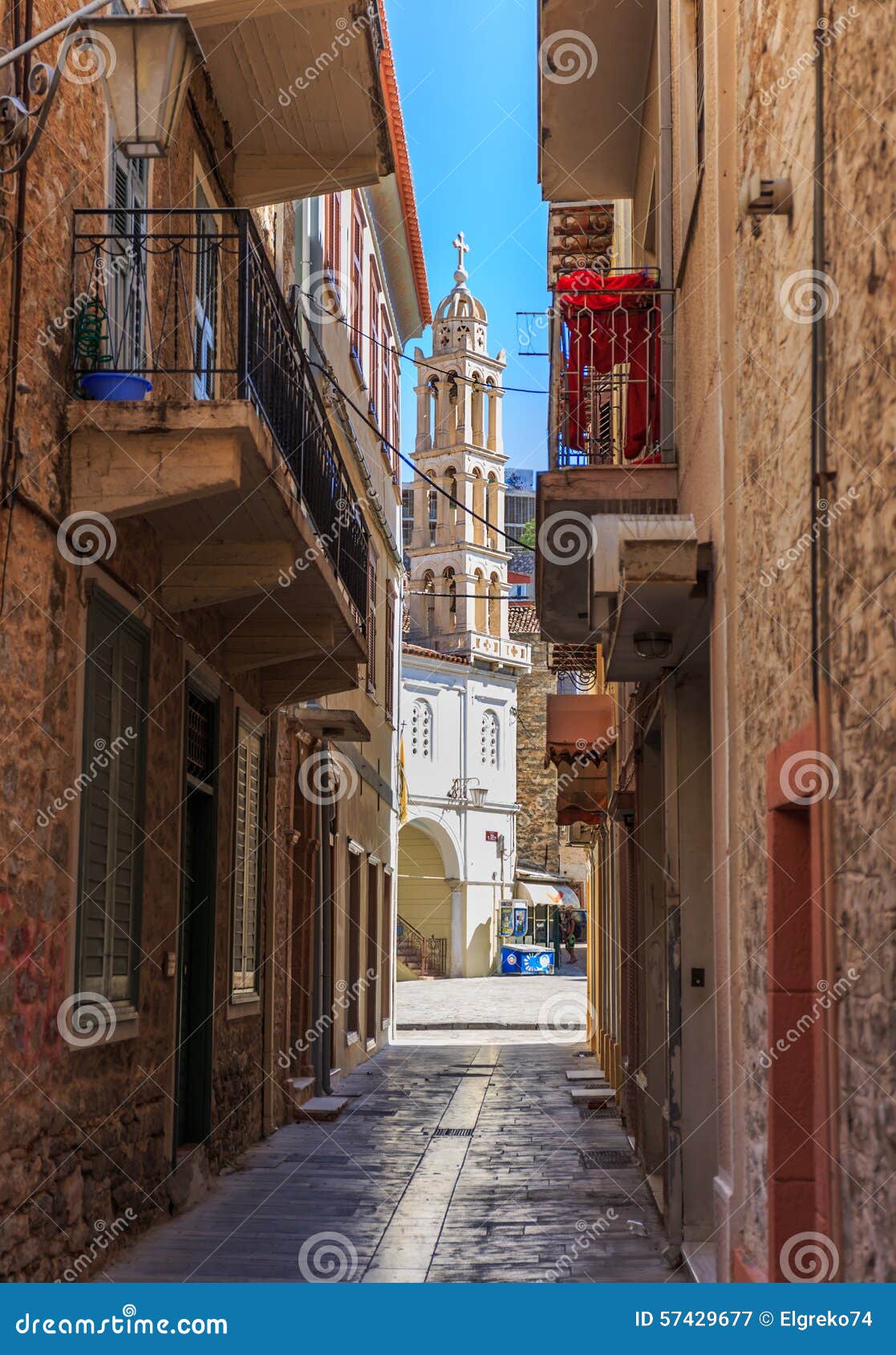 Traditional Old Style Street in Greece Editorial Photography - Image of ...