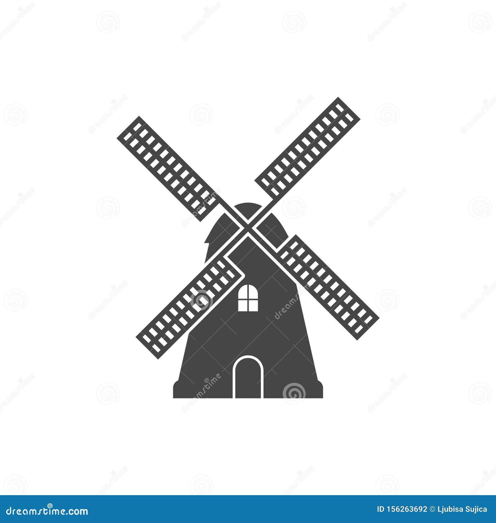 Traditional Old Windmill Icon Stock Vector - Illustration of history ...