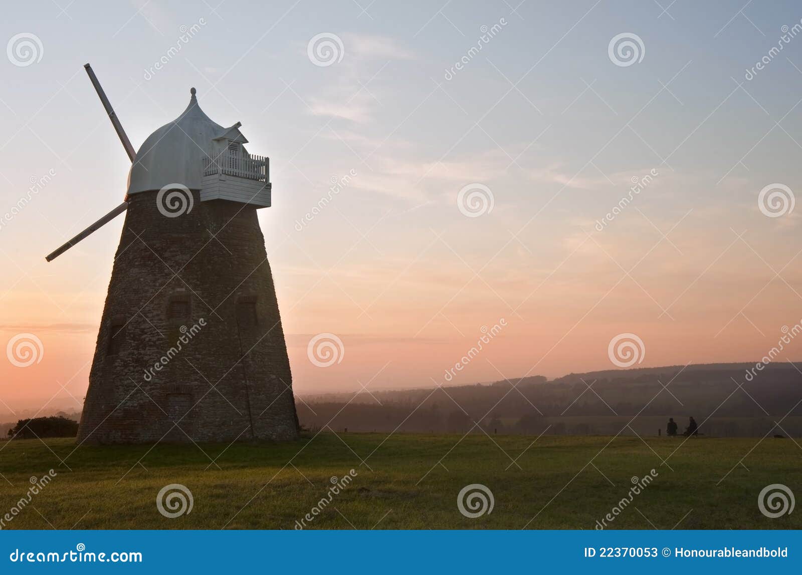 Traditional Old Wooden and Brick Windmill Stock Image - Image of ...
