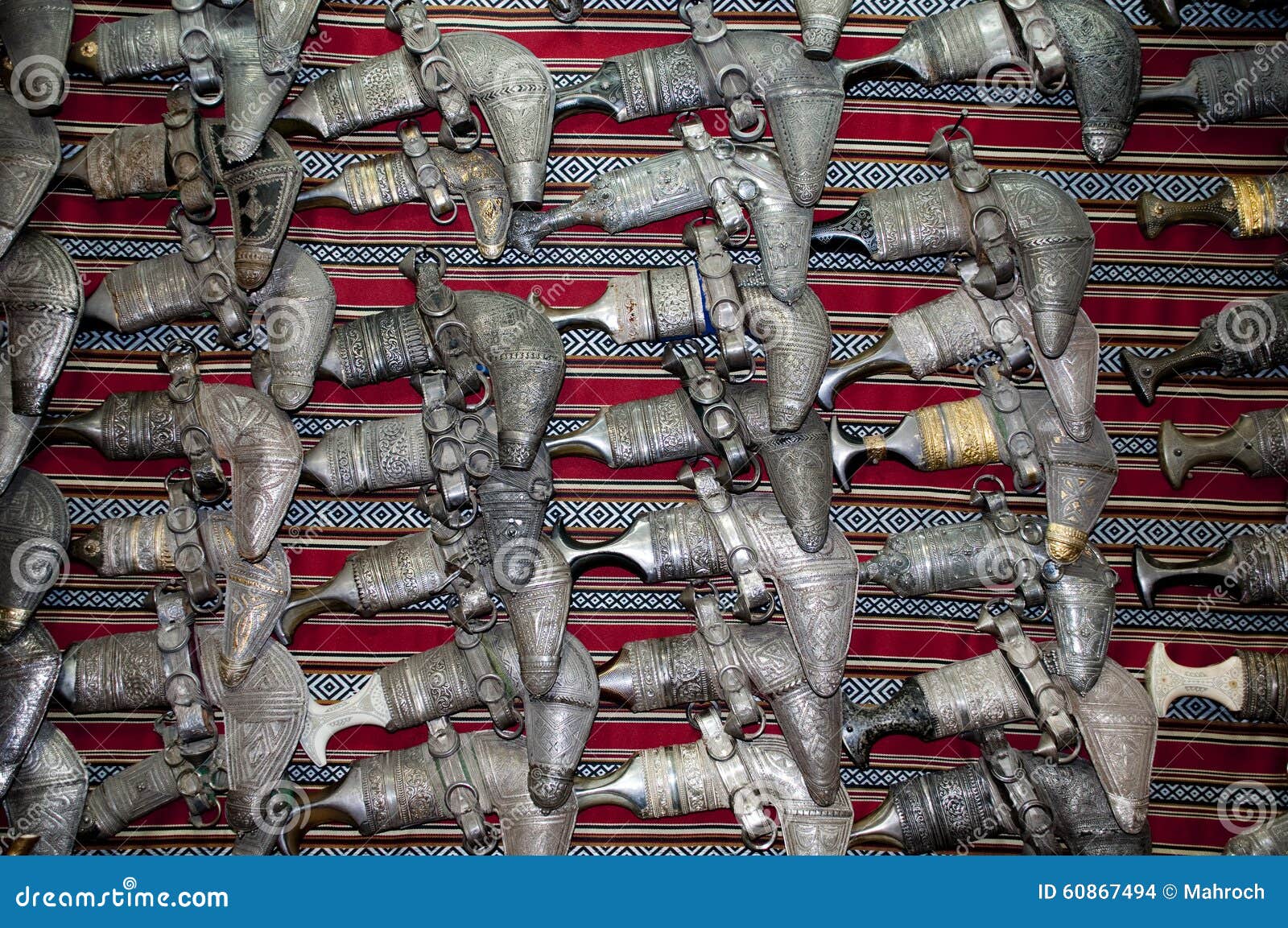 Traditional Omani Daggers in the Row Stock Photo - Image of oman ...