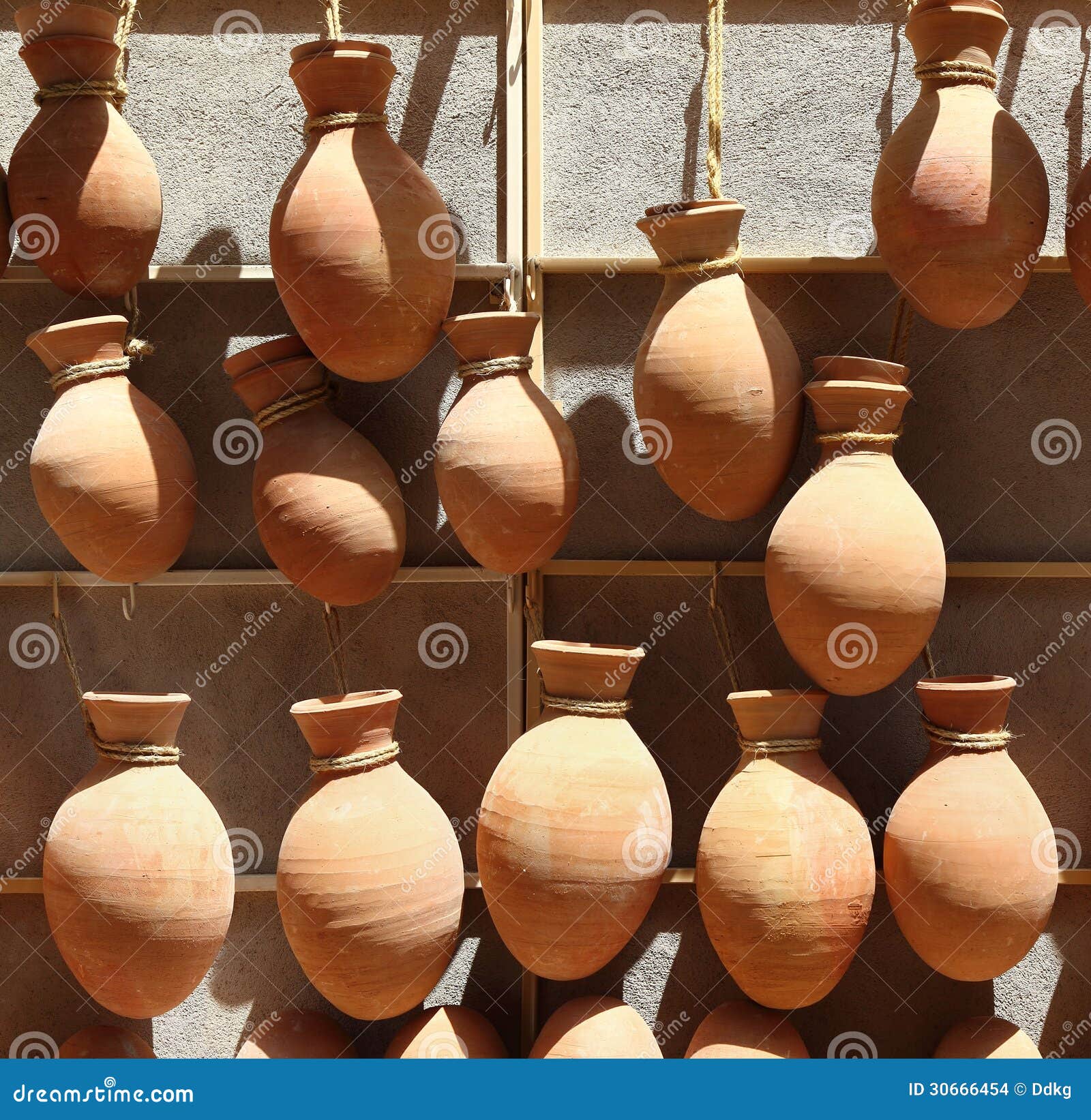 Traditional Omani Water Jugs Stock Photo - Image of rope, water: 30666454