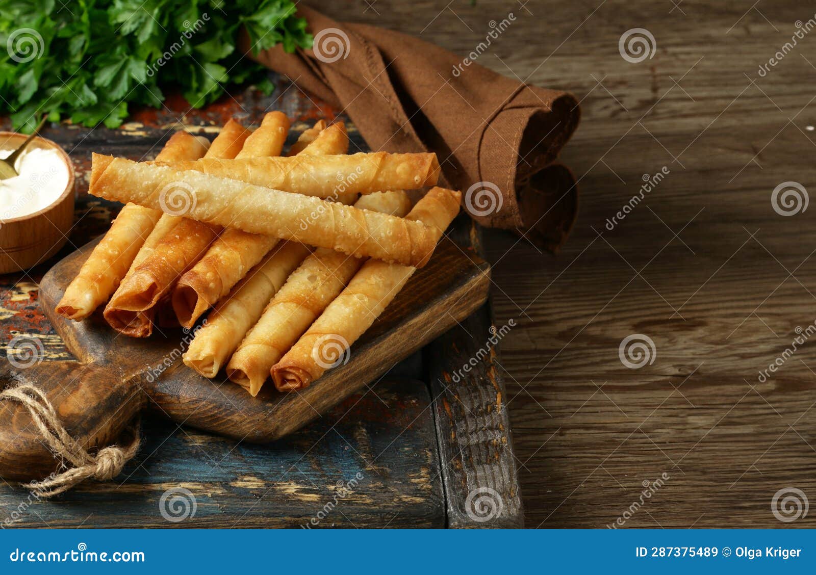 Traditional Oriental Food Fried Borek Stock Image - Image of roll ...