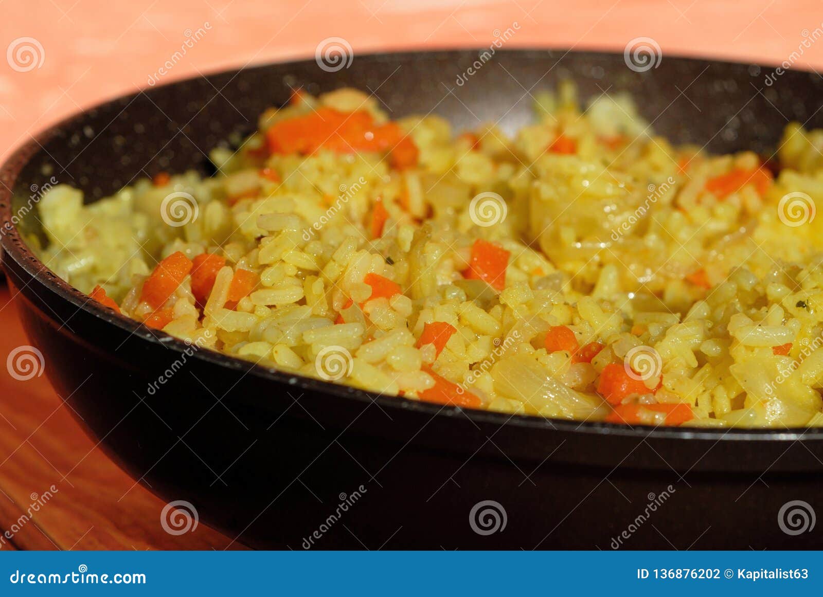 Traditional Oriental Pilaf Cooked in a Pan Stock Photo - Image of cook ...