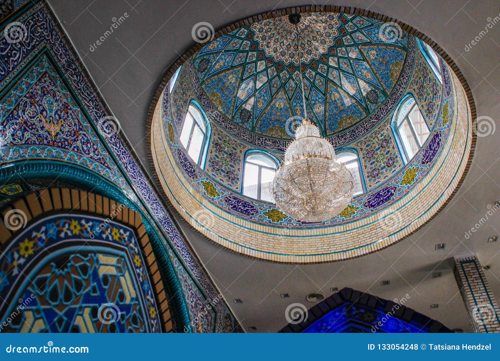 Traditional Ornaments and Patterns on a Blue Background in Iranian ...