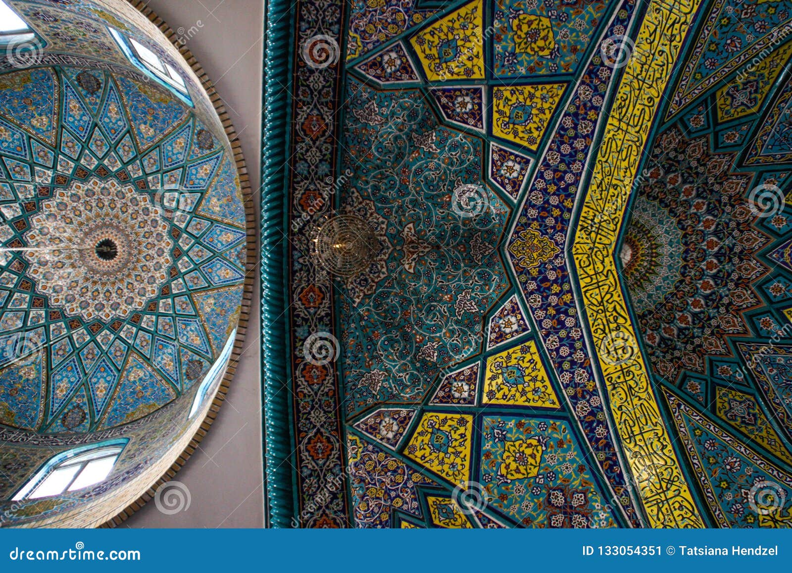 Traditional Ornaments and Patterns on a Blue Background in Iranian ...