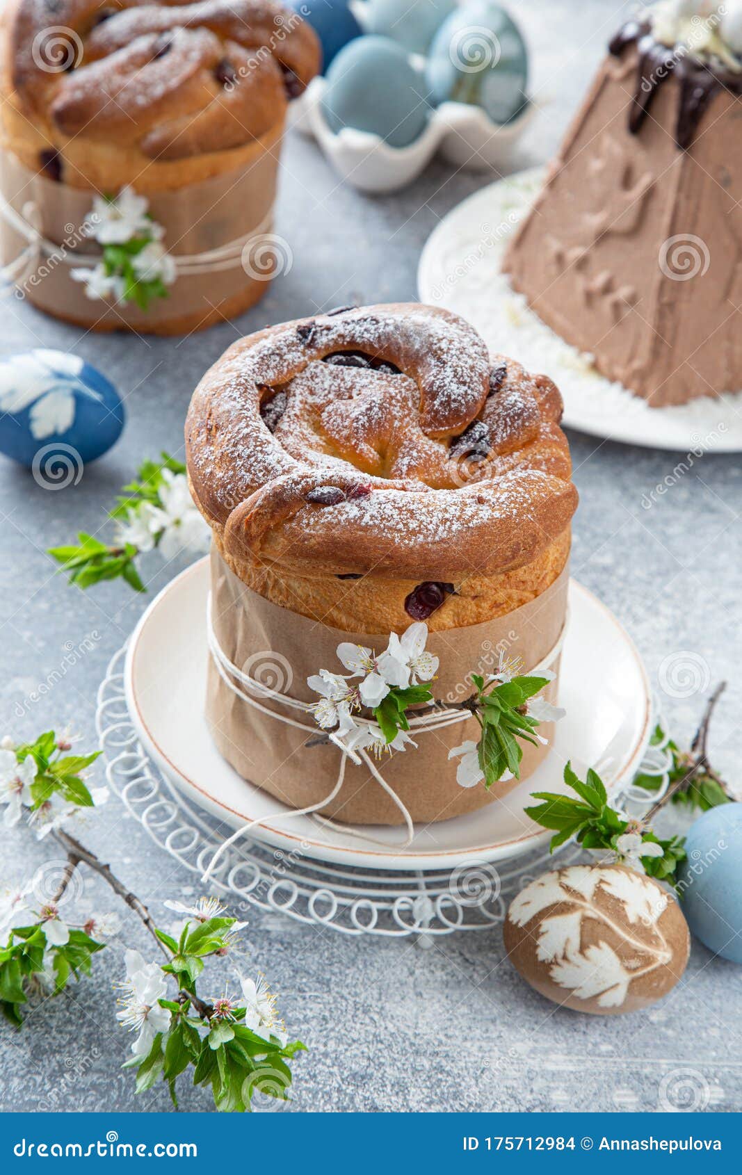 Traditional Orthodox Easter Bread Kulich Stock Photo - Image of retro ...